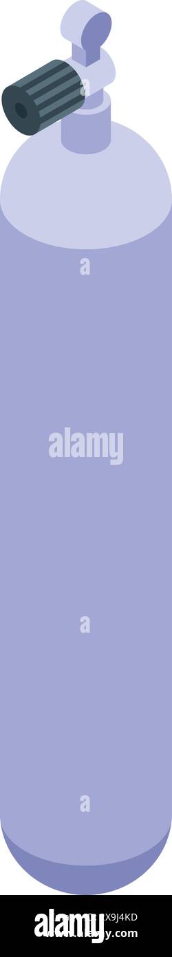 Isometric purple oxygen tank illustration on white background, vector ...