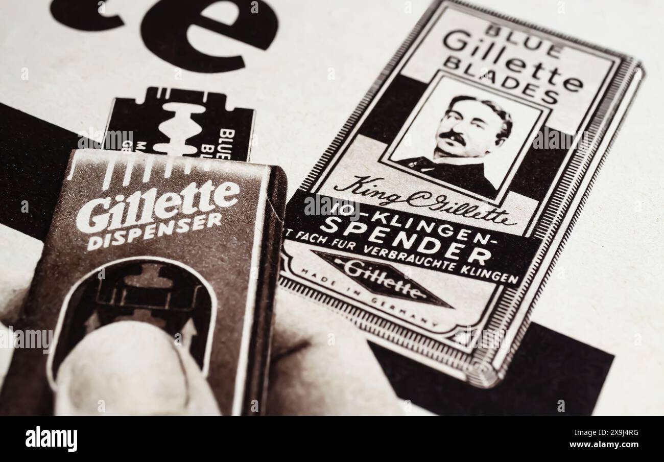 Viersen, Germany - May 9. 2024: Old german black and white retro ...