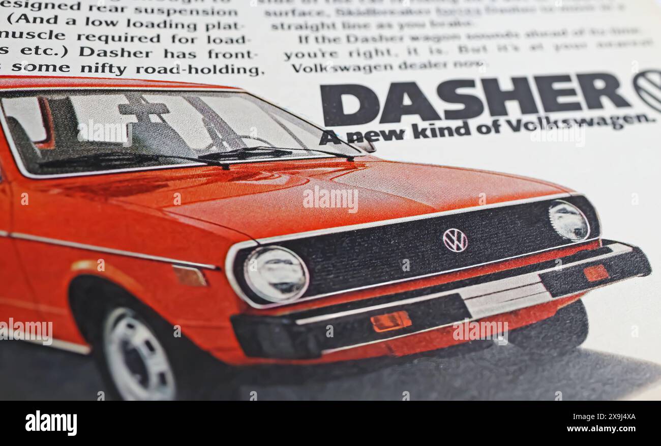 Viersen, Germany - May 9. 2024: Retro old magazine Volkswagen Dasher ...