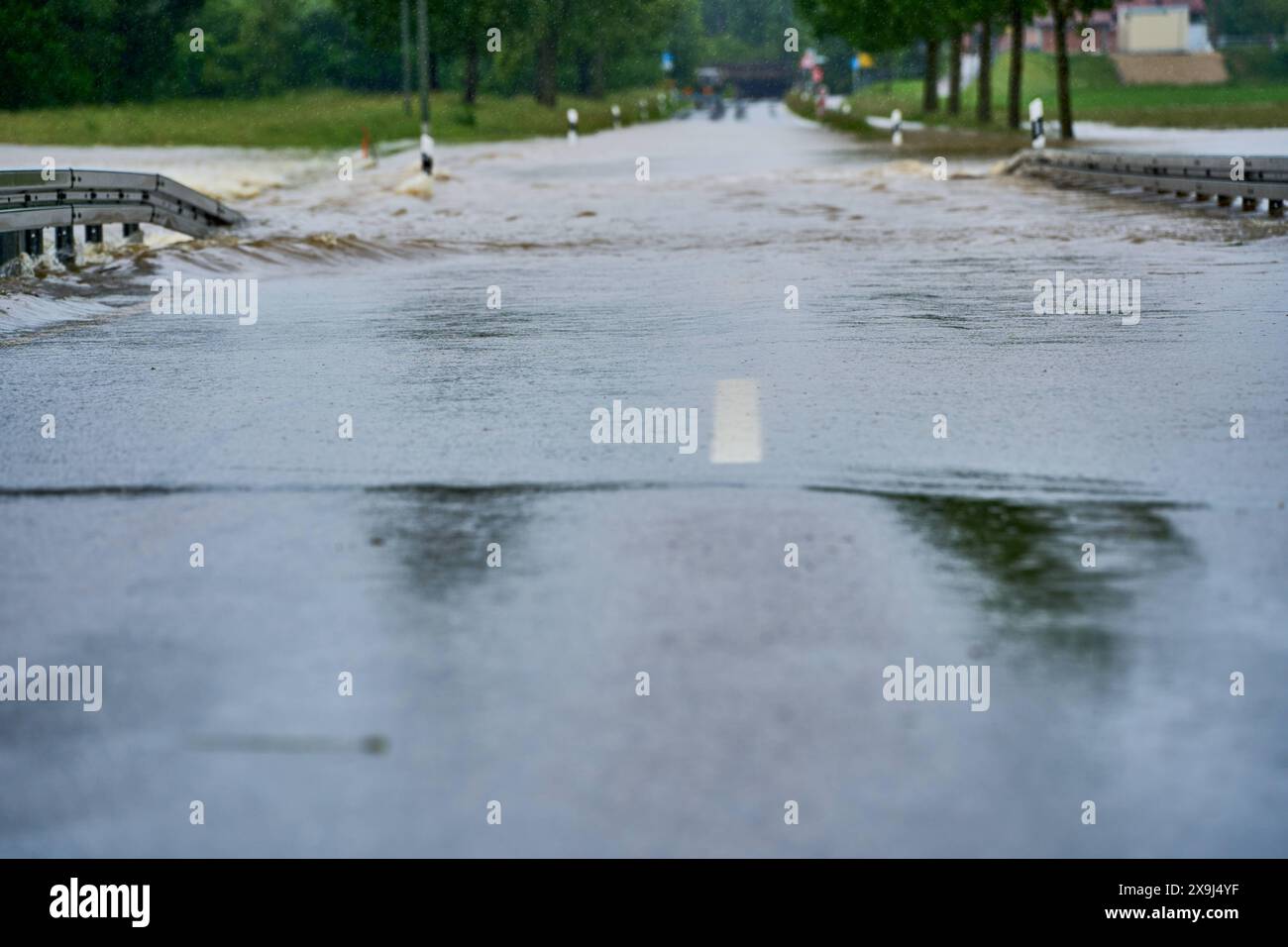 District of Augsburg, Swabia, Bavaria, Germany - June 1, 2024: Floods ...