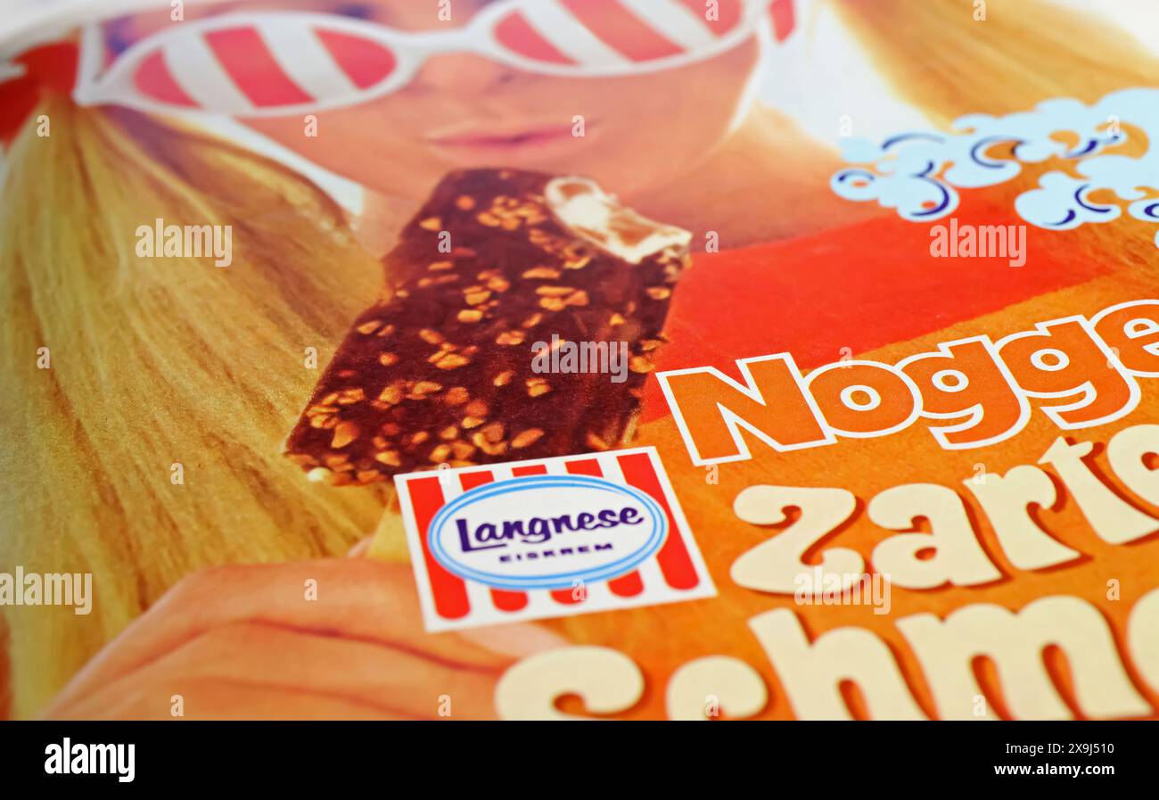 Viersen, Germany - May 9. 2024: Retro colorful old magazine Langnese ...