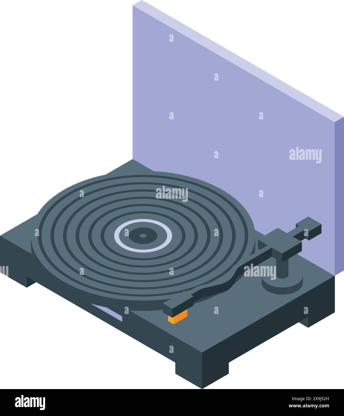 Colorful isometric illustration of a stylish, modern record player ...