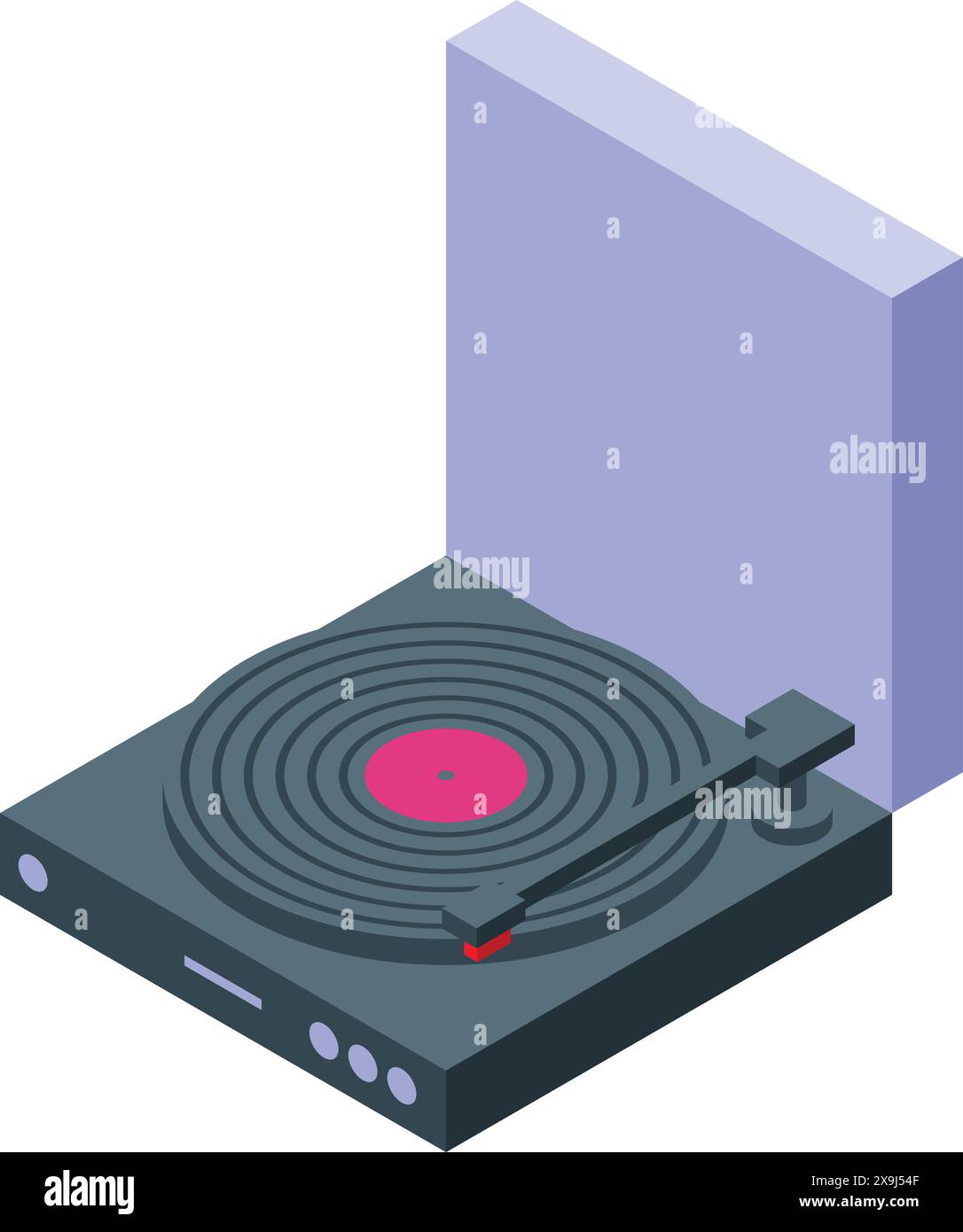 Detailed isometric design of a turntable, perfect for musicthemed ...
