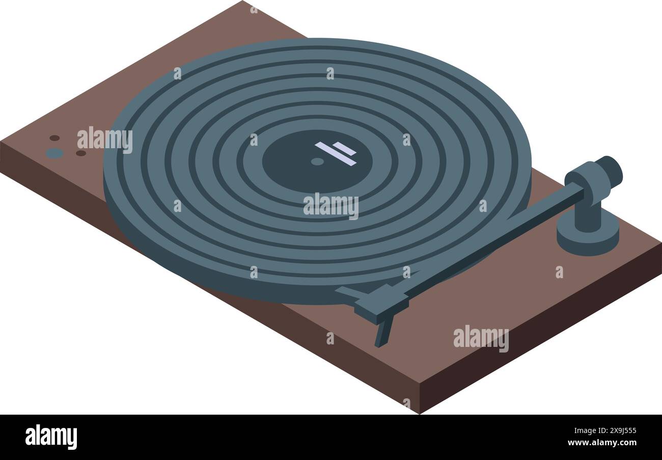Detailed vintage turntable illustration with retro design hi-res stock ...