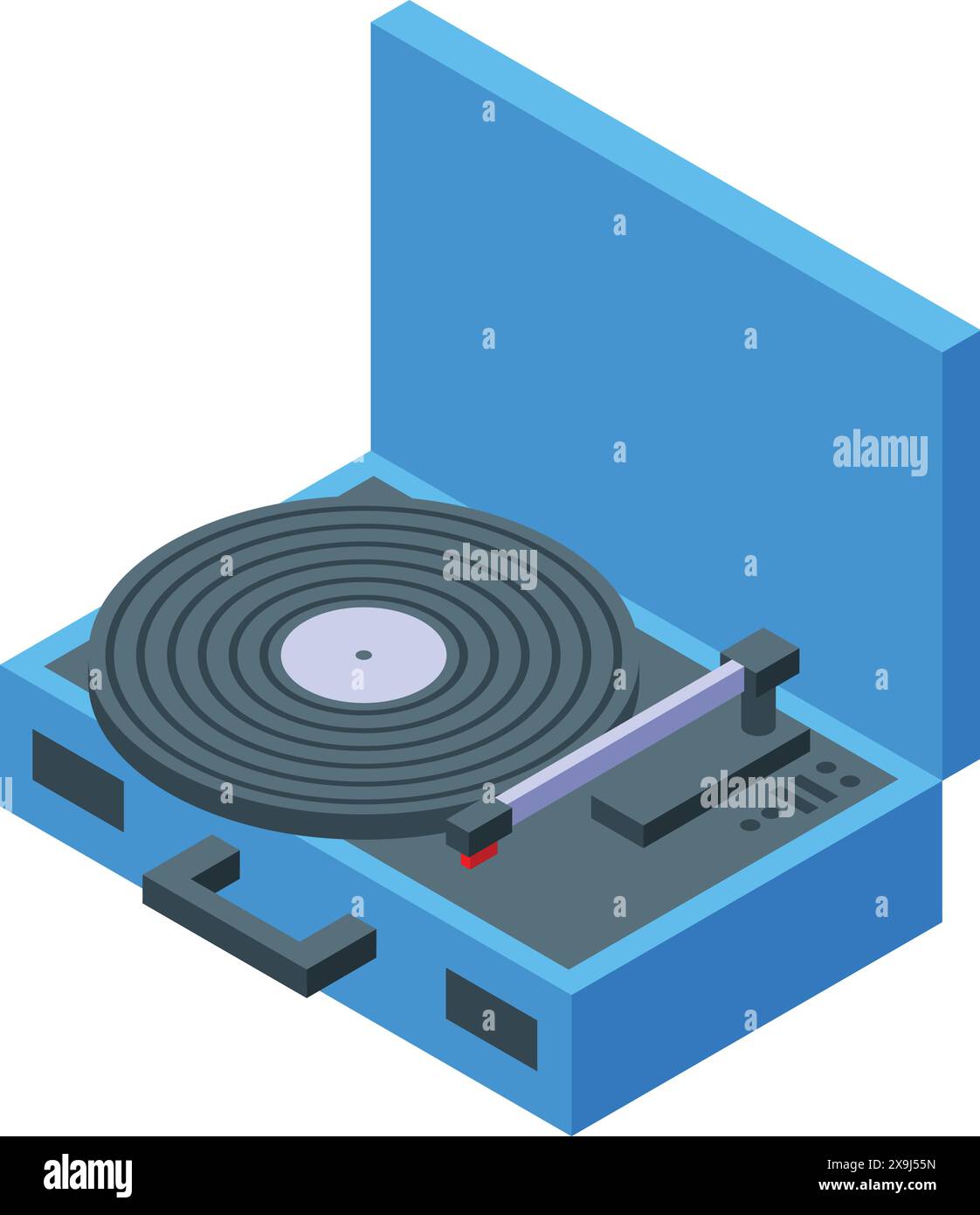 3d isometric design of a classic vinyl record player, suitable for ...