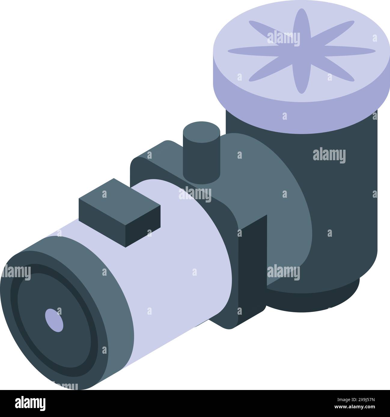 3d isometric vector art of a modern camera, perfect for graphic design ...