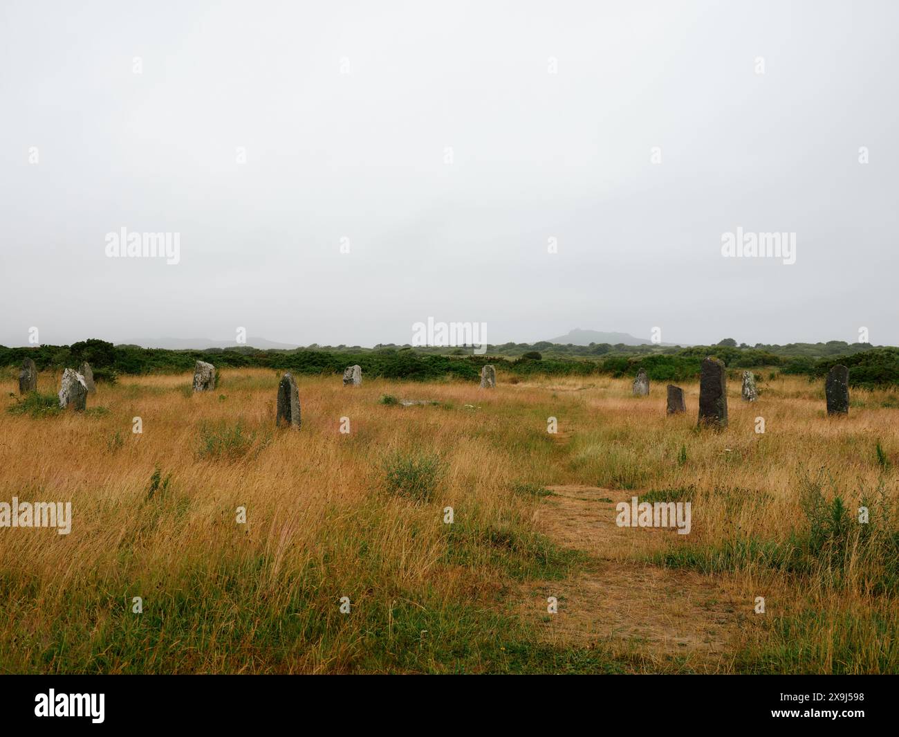 Stone Gorsedd circle of 11 upright stones located at the disused St ...