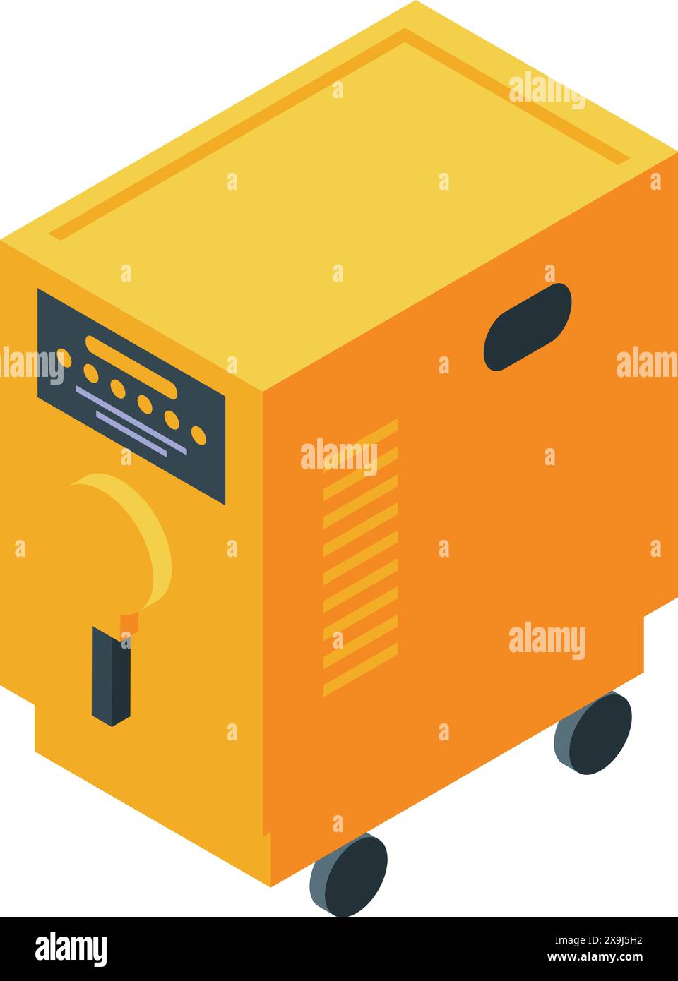 Isometric industrial power generator with diesel fuel engine and 3d ...