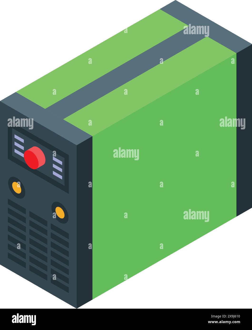 3d render of a portable power bank with led indicators, in isometric ...