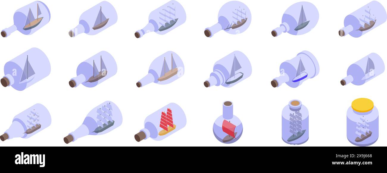 Various miniature bottles Stock Vector Images - Alamy