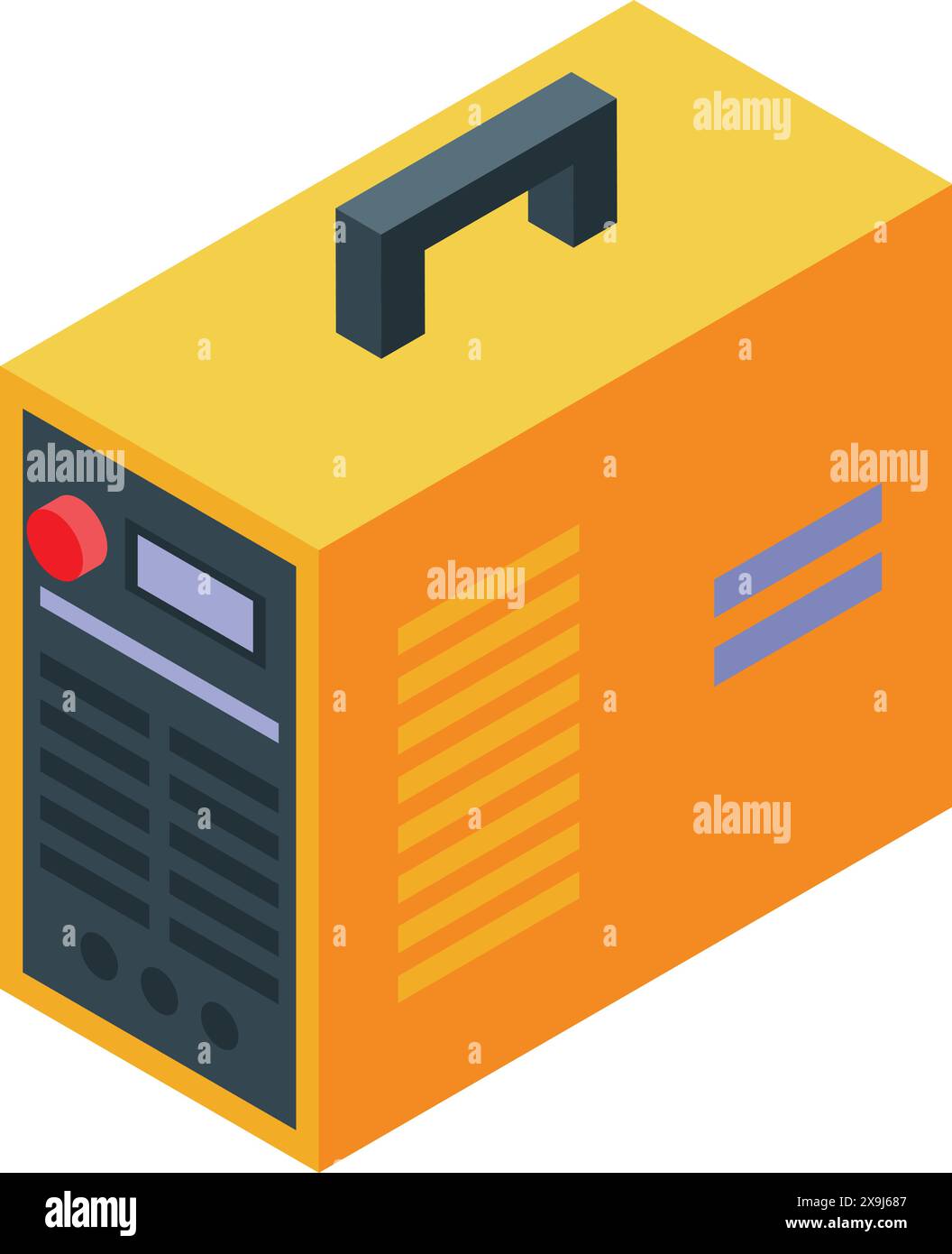 Isometric illustration of a durable, compact, and versatile portable ...