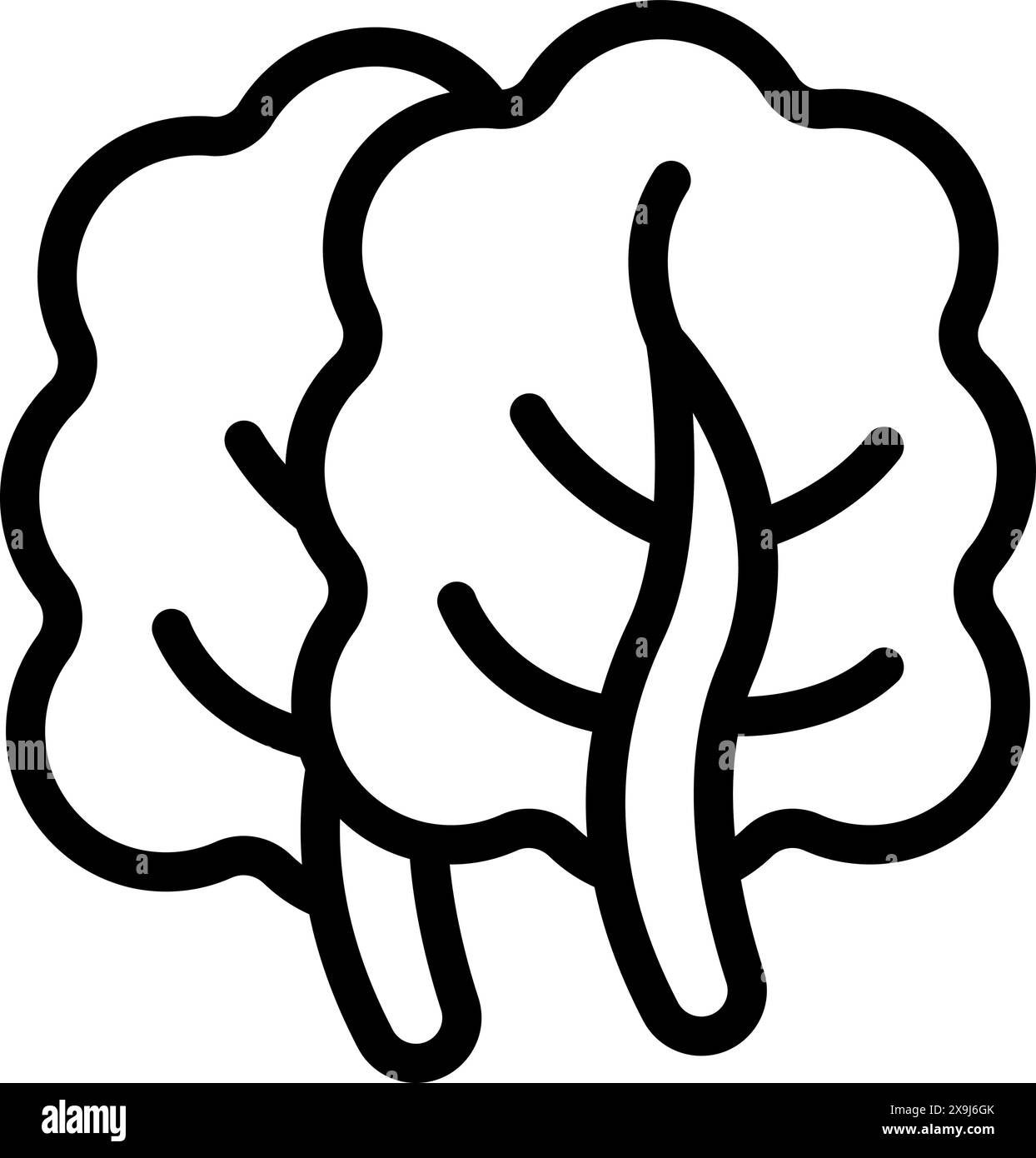 Simplified black and white brain icon vector illustration with simple ...