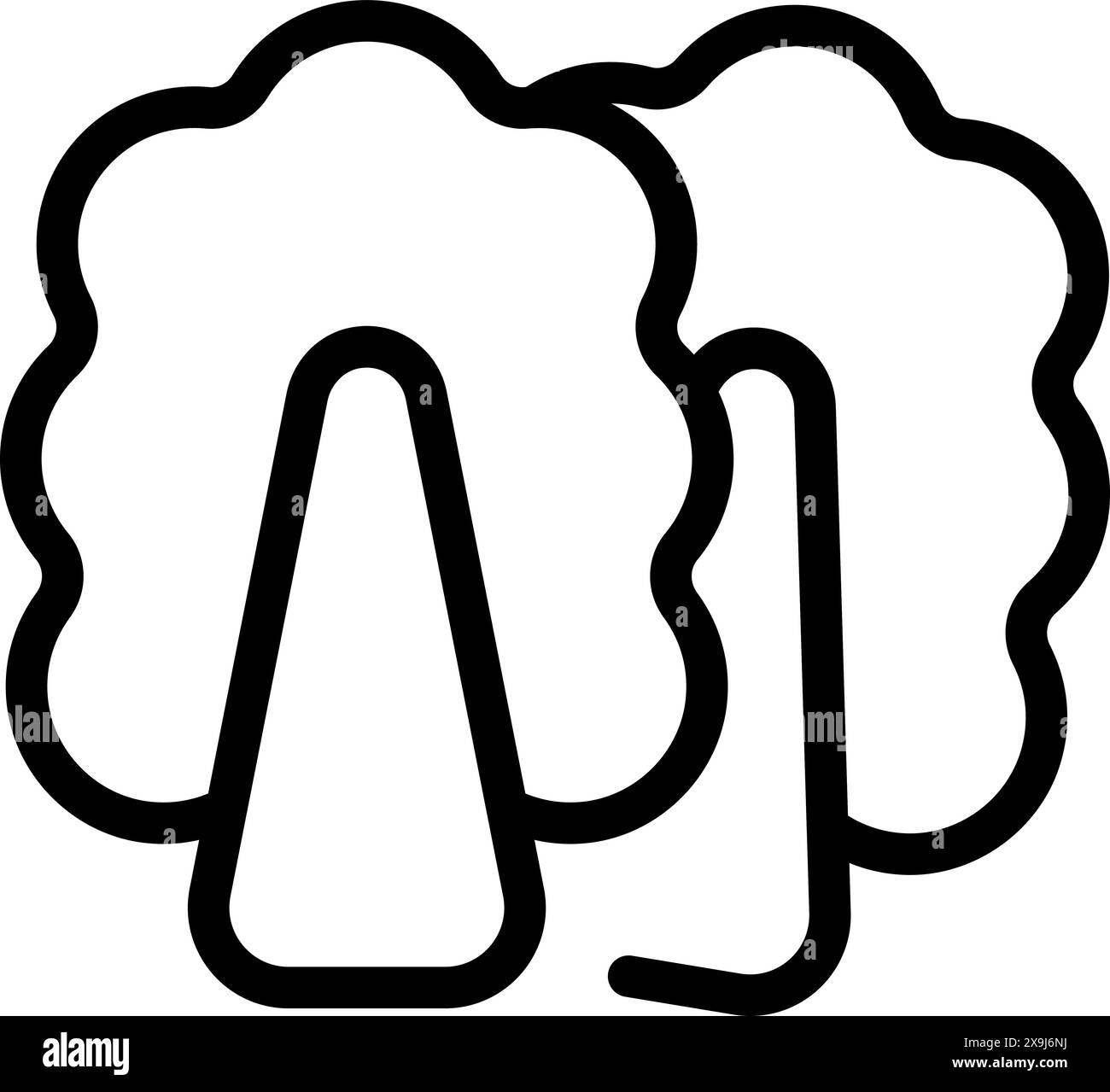 Modern and contemporary abstract monochrome trees illustration with ...
