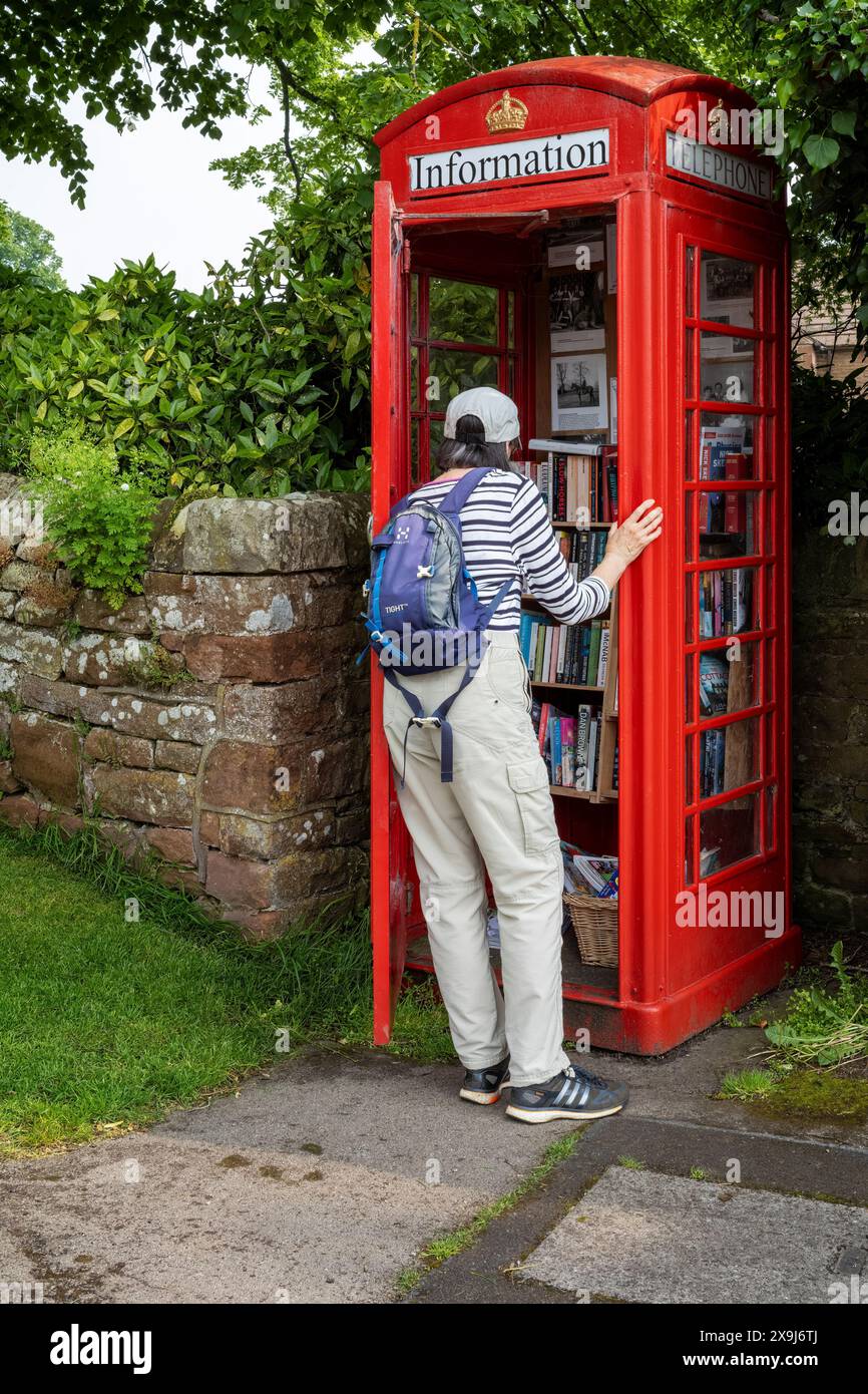 Book checking at the end of a walk, Edenhall, Penrith, Westmorland ...
