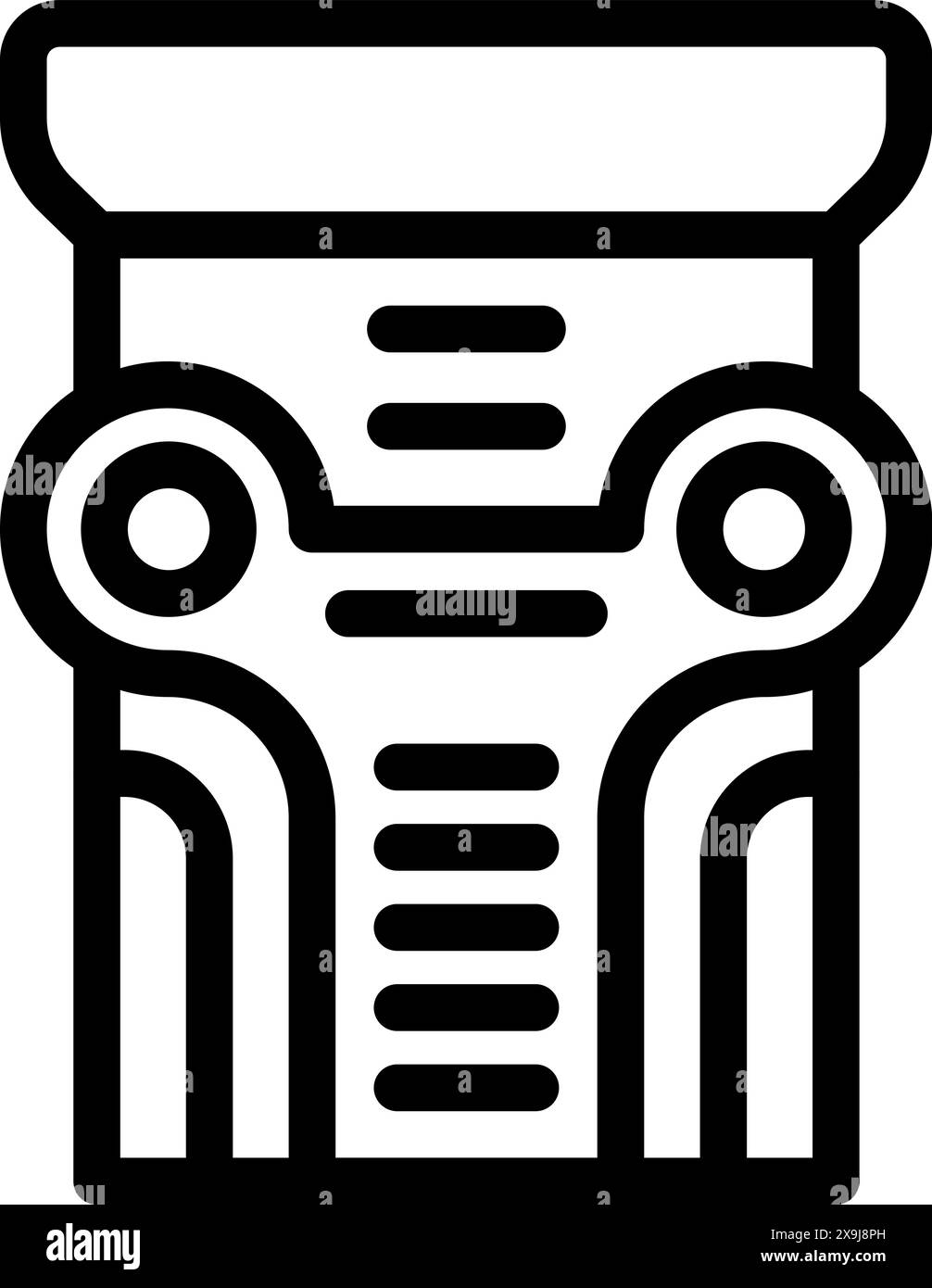 Ancient greek and roman architectural column icon vector illustration with intricate detail and ...