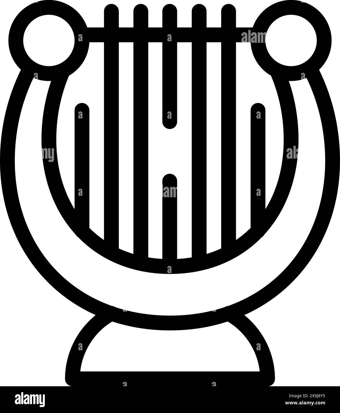 Vector illustration of a lyre in line art style, perfect for ...