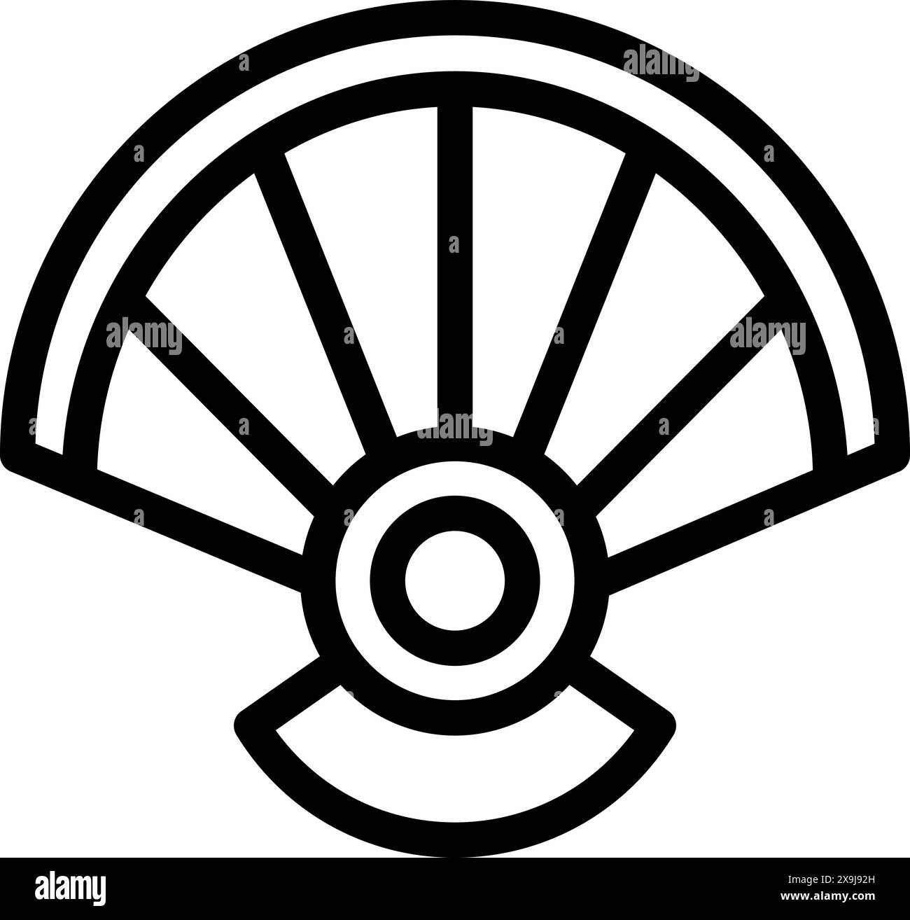 Simple black line art icon of a stylized sea shell, perfect for various ...