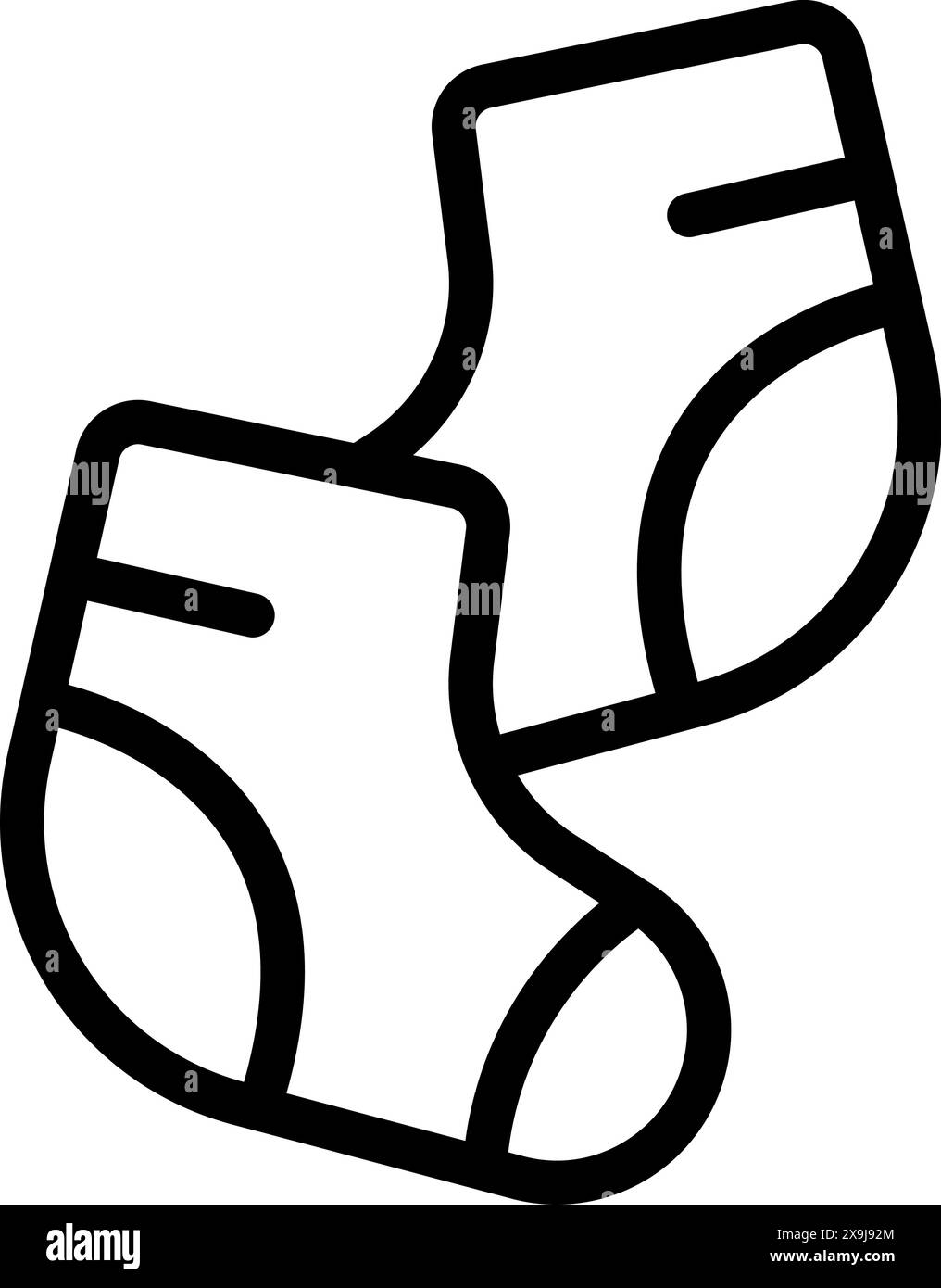 Simplified line drawing of a pair of baby diapers, suitable for icons ...