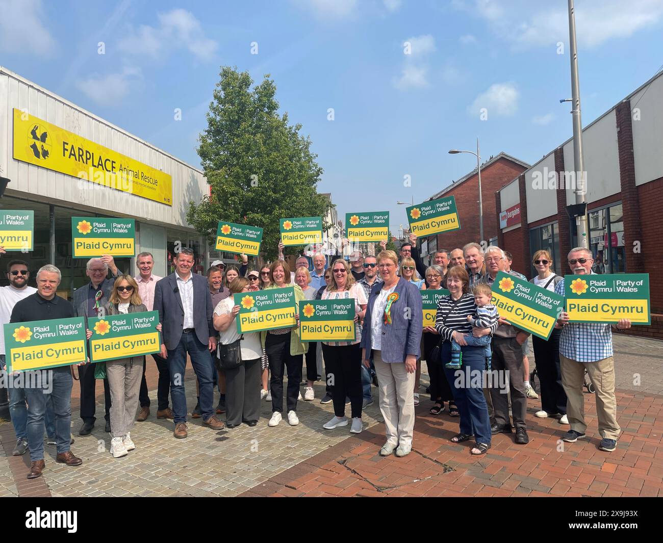 Plaid Cymru leader Rhun ap Iorwerth campaigning in Ammanford, south ...