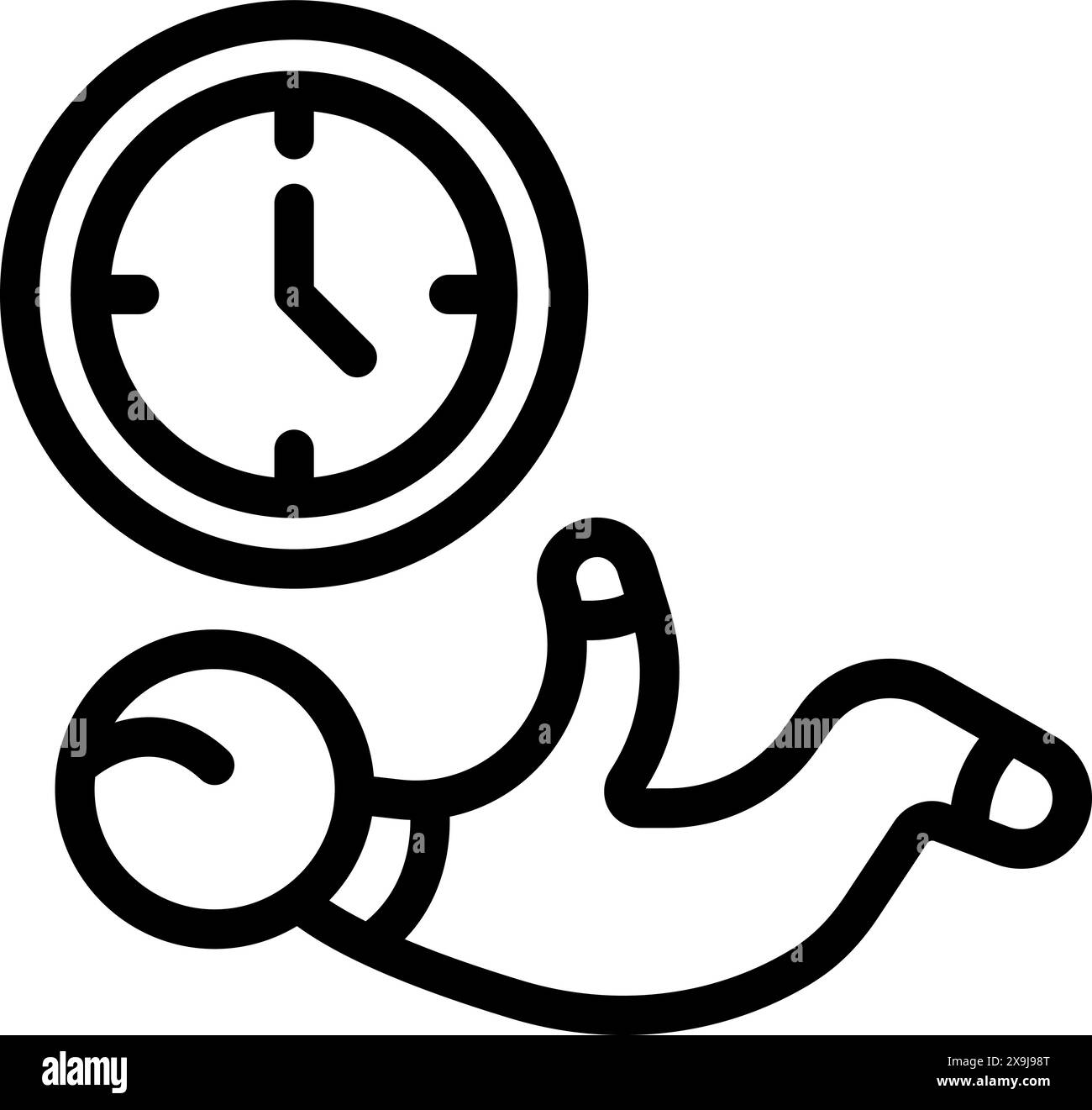 Simplistic line art of a stopwatch, perfect for time management themes ...