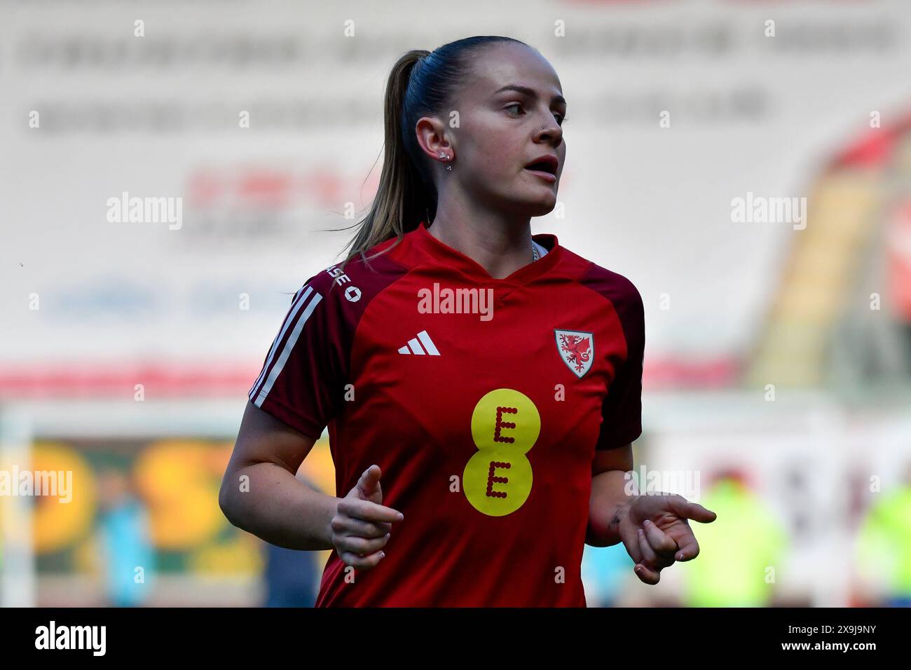 Llanelli, Wales. 31 May 2024. Lily Woodham of Wales during the pre ...