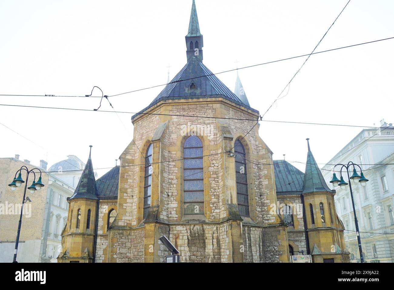Sarajevo Cathedral of the Sacred Heart of Jesus - view of the rear wall ...