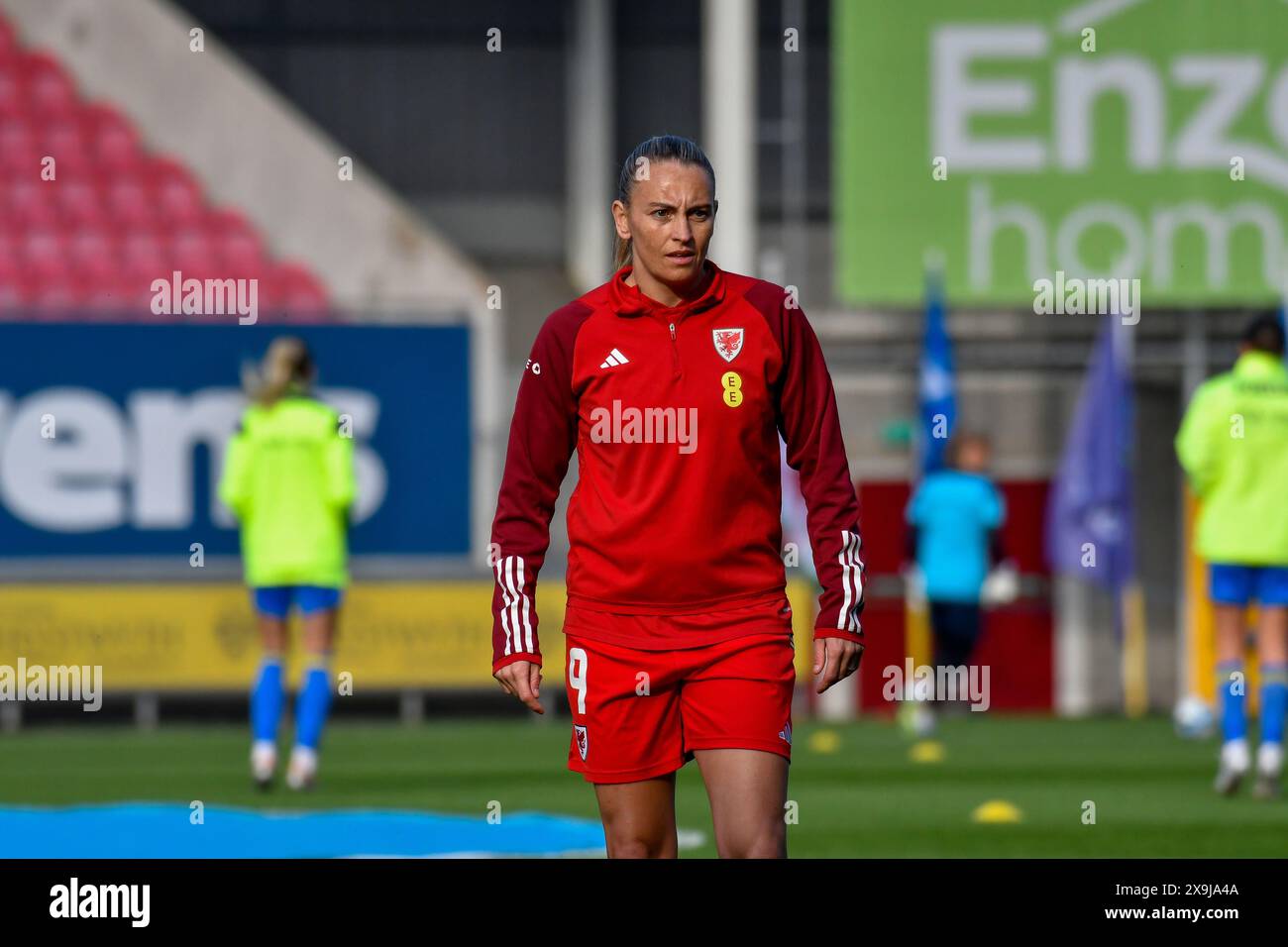 Llanelli, Wales. 31 May 2024. Kayleigh Barton of Wales during the pre ...