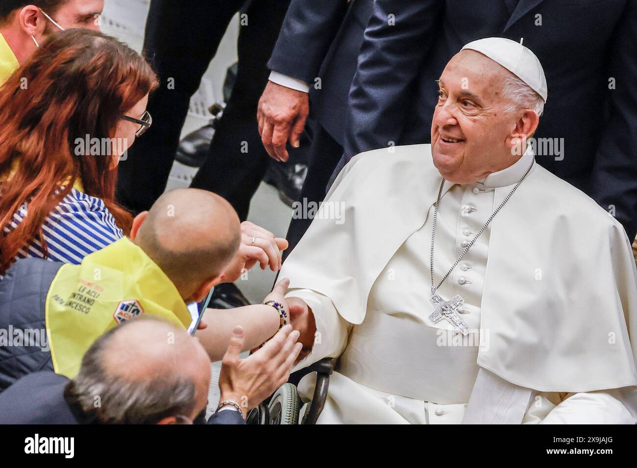 Vatican City, Vatican, 1 June, 2024. Pope Francis greets the members of ...