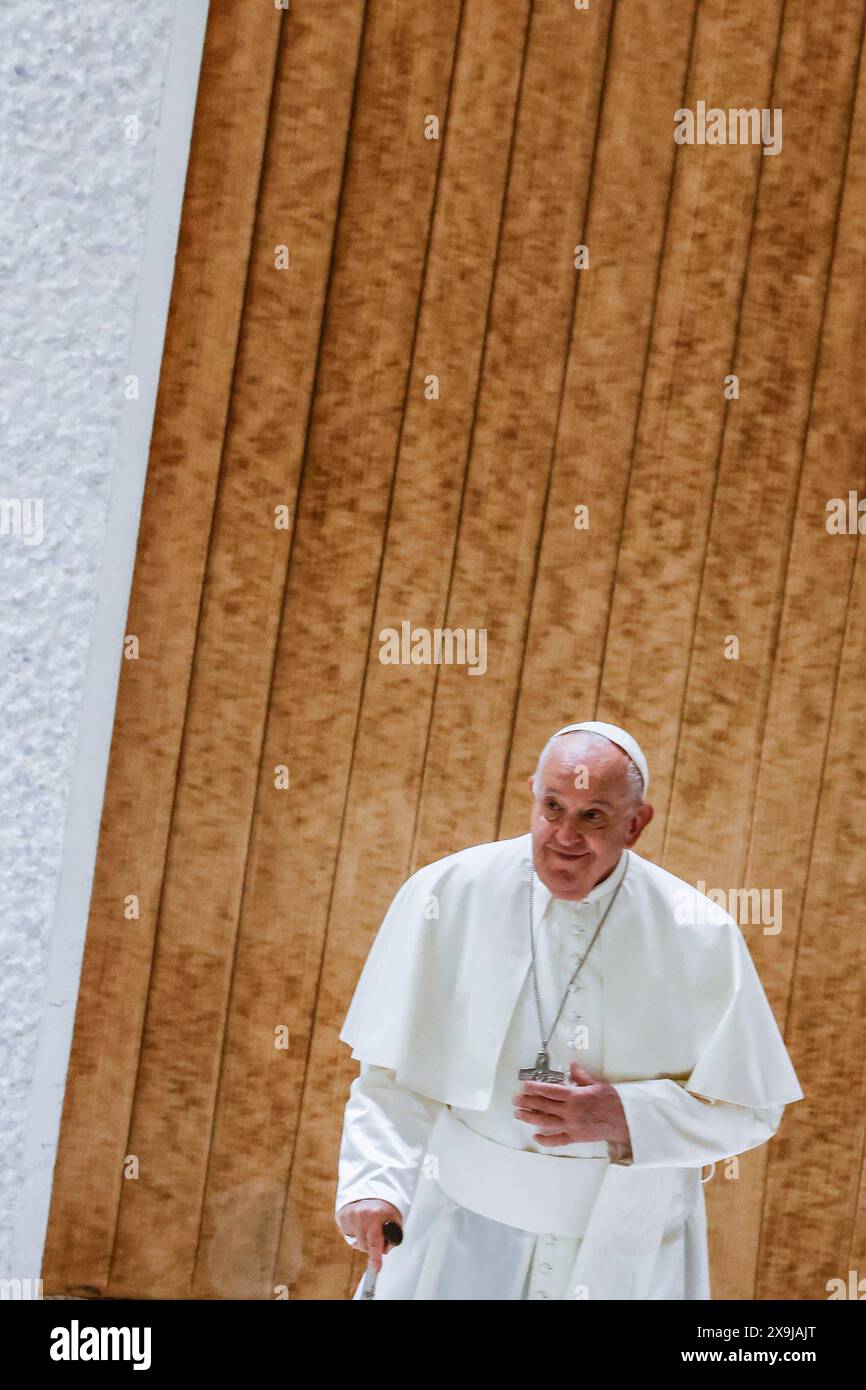 Vatican City, Vatican, 1 June, 2024. Pope Francis arrives for an ...