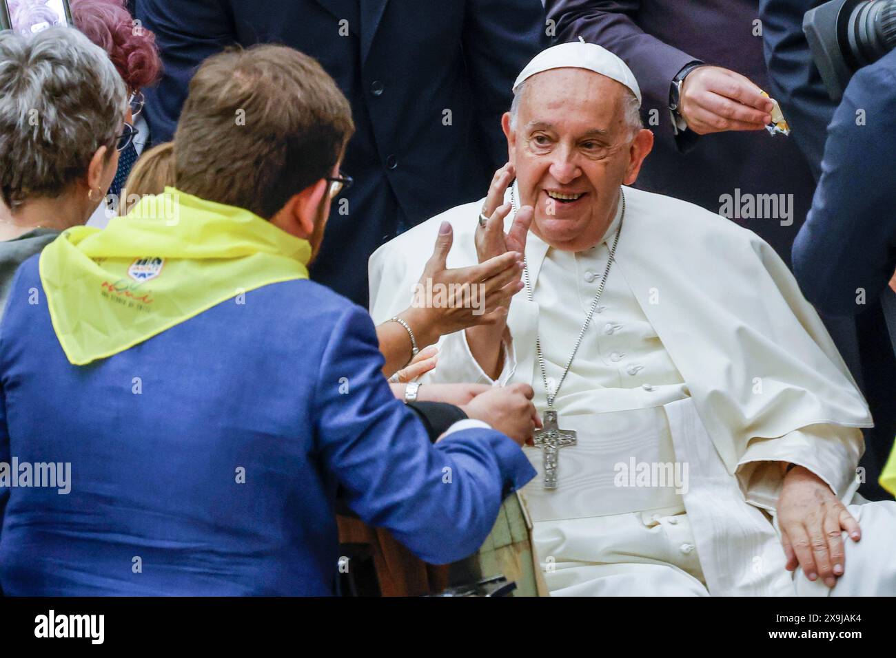 Vatican City, Vatican, 1 June, 2024. Pope Francis greets the members of ...