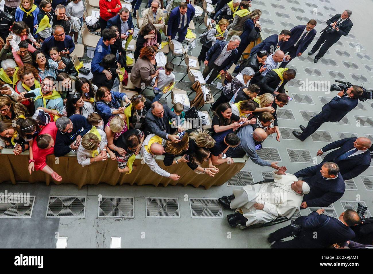 Vatican City, Vatican, 1 June, 2024. Pope Francis greets the members of ...