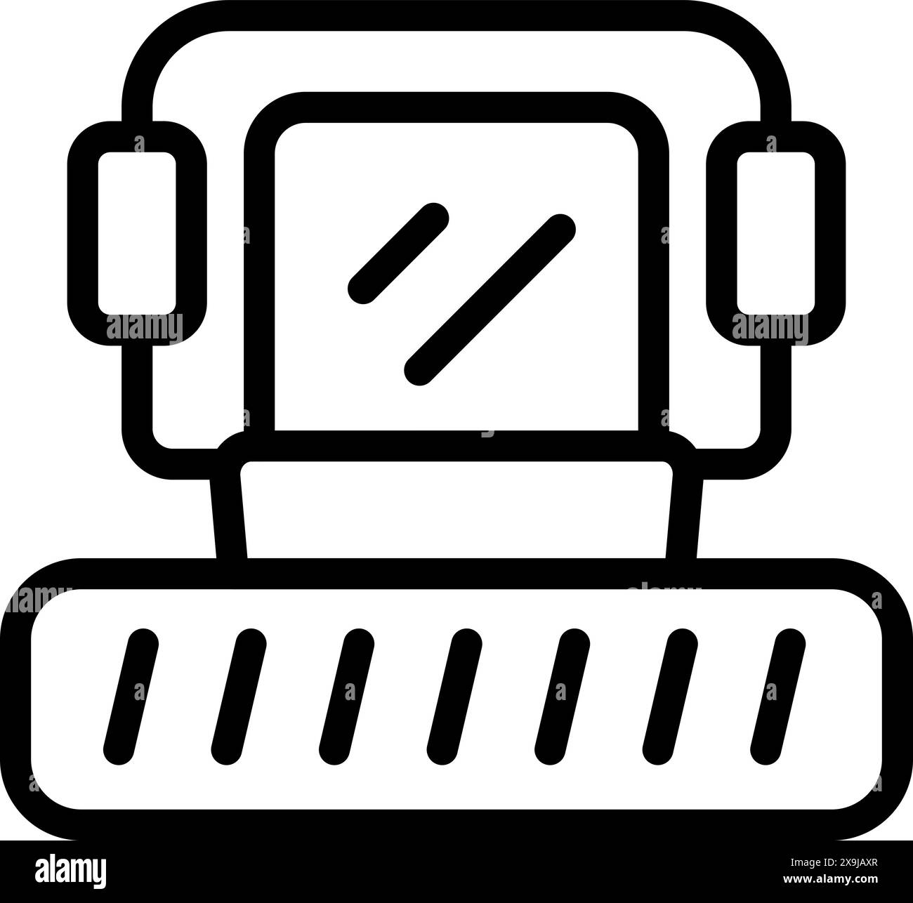 A vector graphic of a stylized excavator symbol, isolated on white ...