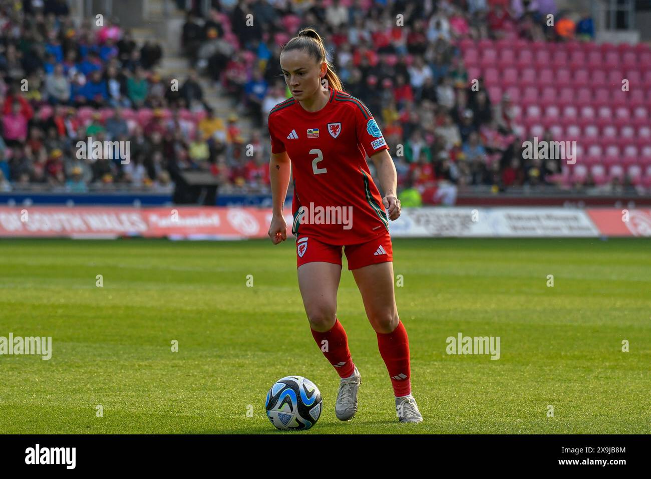 Llanelli, Wales. 31 May 2024. Lily Woodham of Wales on the ball during ...