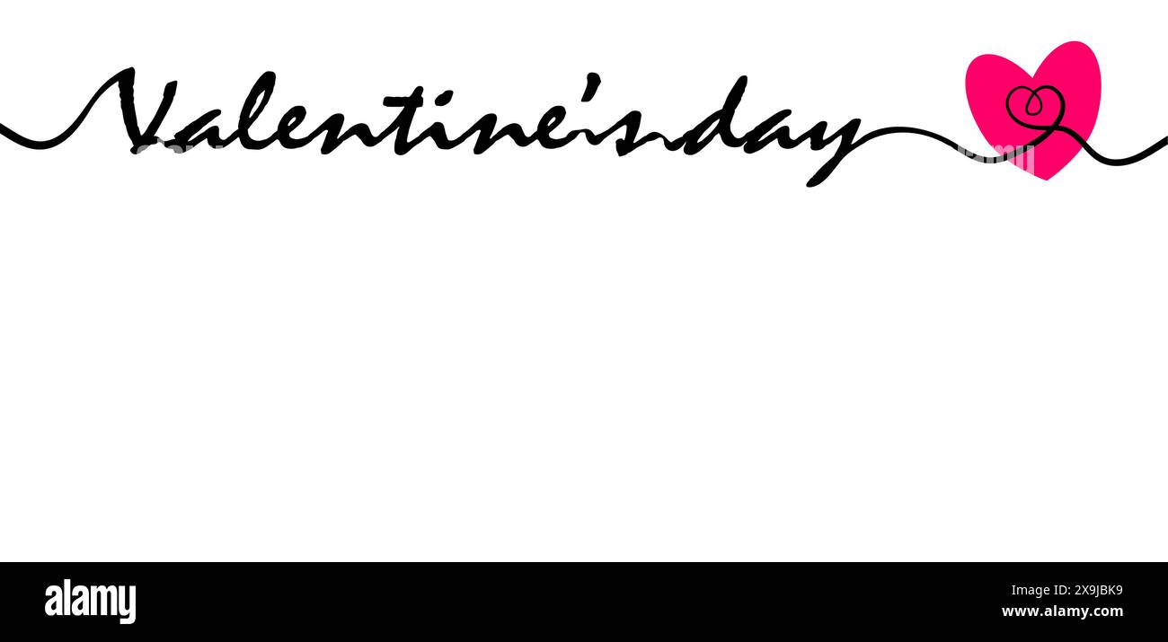 A minimalist Valentines Day vector featuring black wavy lines and pink ...