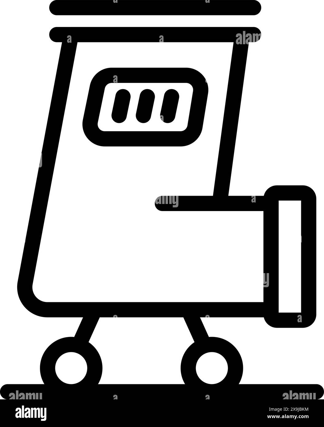 Simple black and white line drawing vector illustration of a trash bin ...