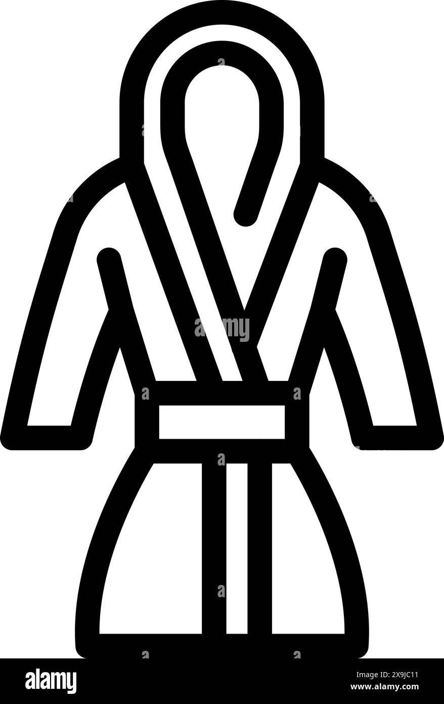 Vector illustration of a bathrobe icon in a simple line art style ...