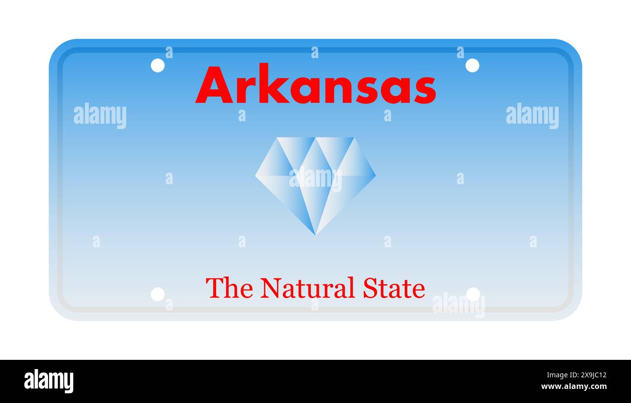 License plate of Arkansas. Car number plate. Vector stock illustration ...