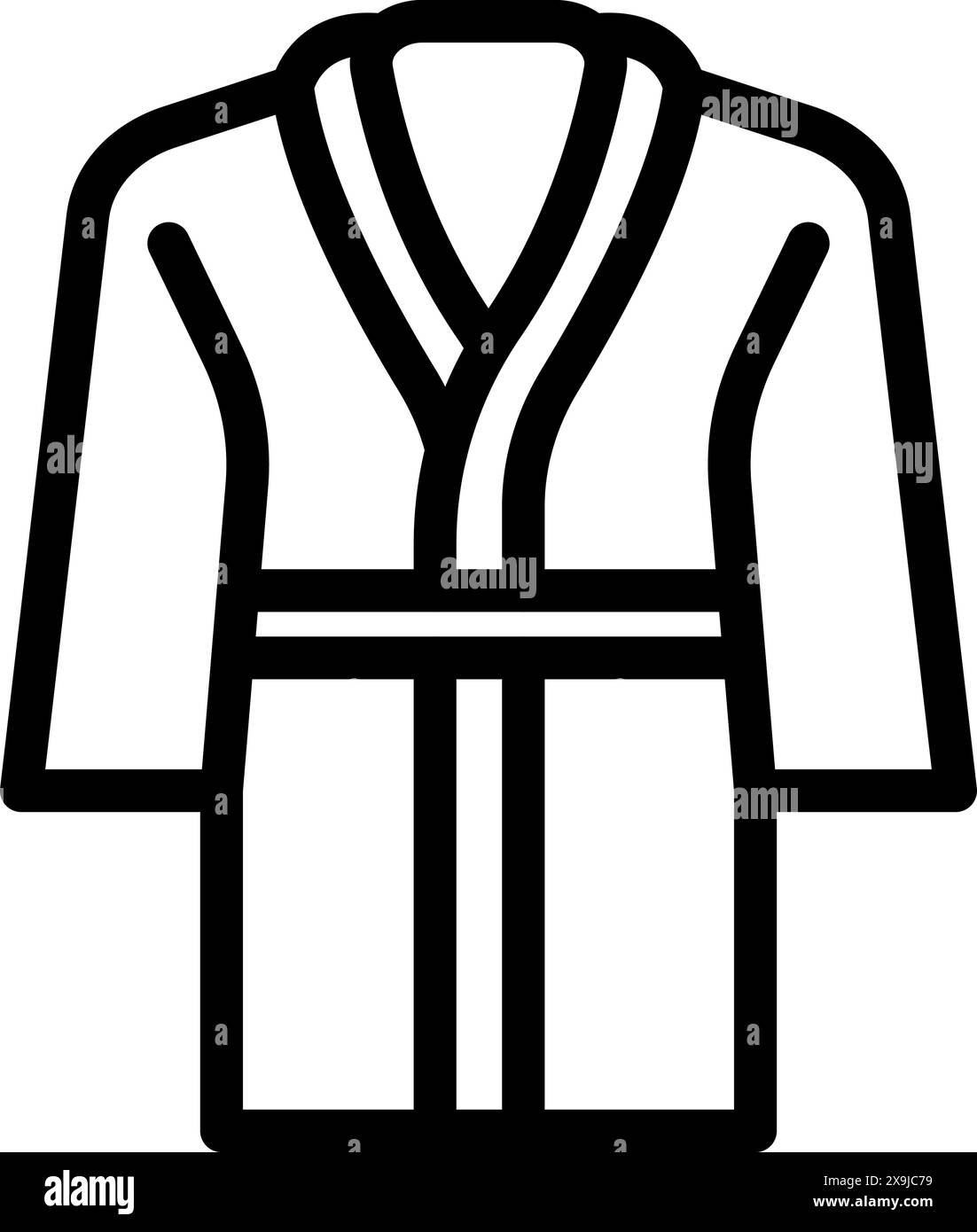 Vector illustration of a bathrobe icon in a simple black and white line style Stock Vector Image ...