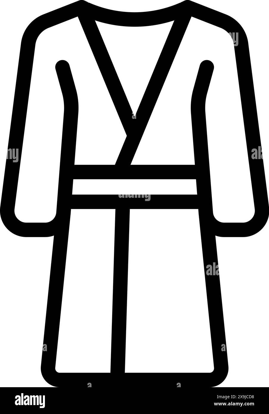 Vector illustration of a simple bathrobe line art, suitable for icons ...