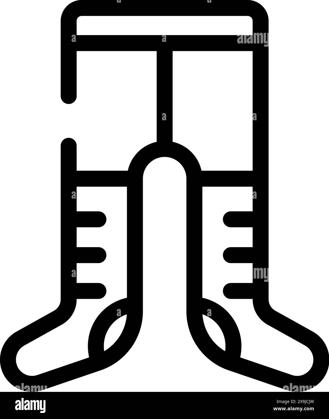 Simple black line drawing of waterproof waders, ideal for fishing icons ...