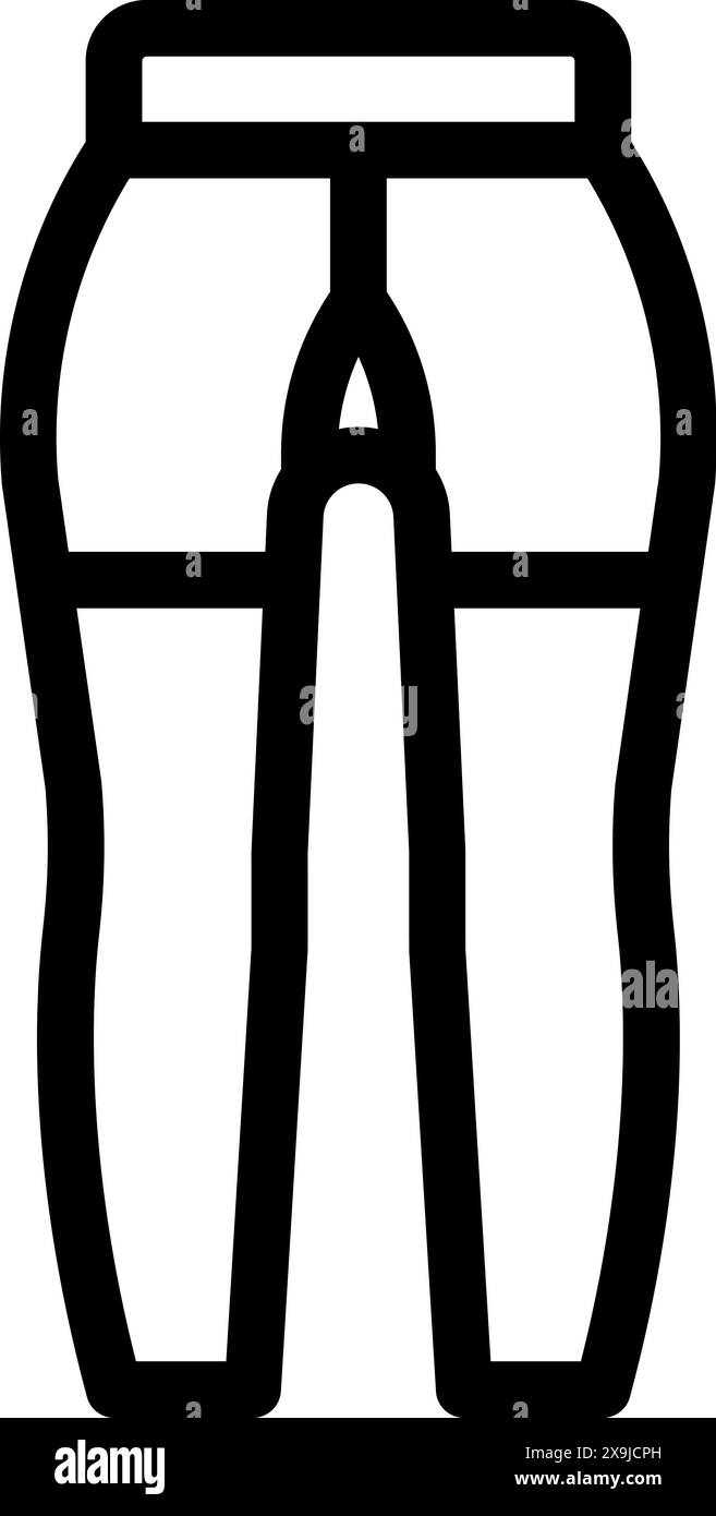 Vector illustration depicting a simple outline of highwaisted trousers ...