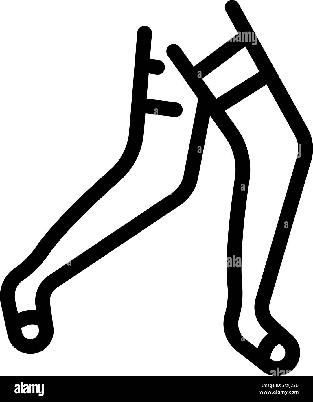 Vector icon of simplified human legs in black and white, ideal for ...