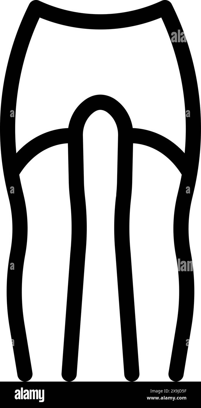 Simple black and white vector illustration depicting the outline of a ...