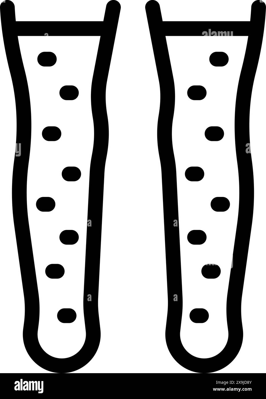 Vector illustration of stylized kneehigh laceup boots in a black and ...