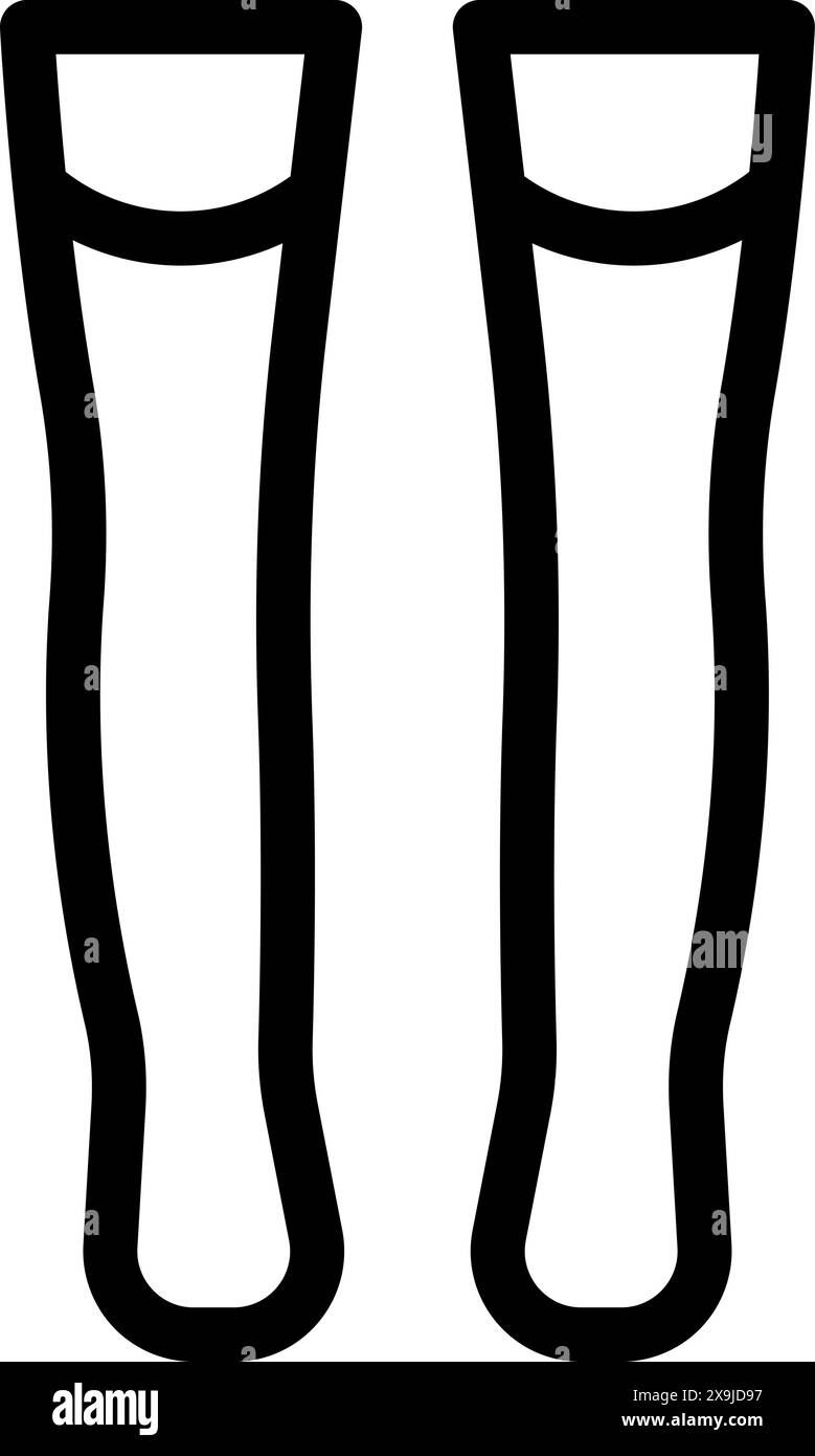 Vector illustration of a simple black and white outline of a pair of ...