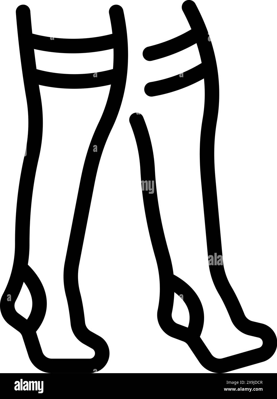 Minimalistic black and white line drawing of a pair of human legs Stock ...