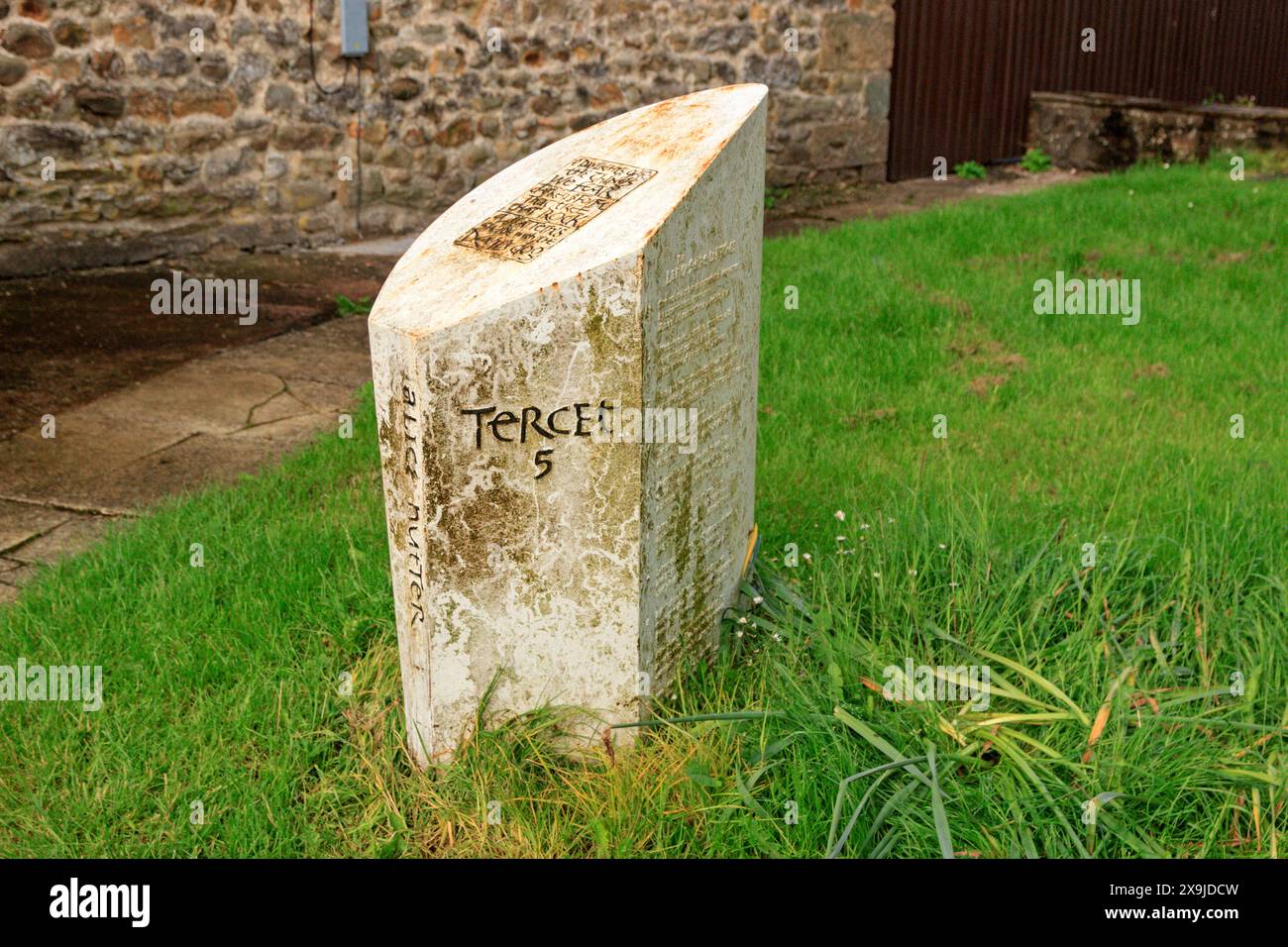 Tercet 5 at Slaidburn. The fifth of ten waymarkers along the Lancashire ...