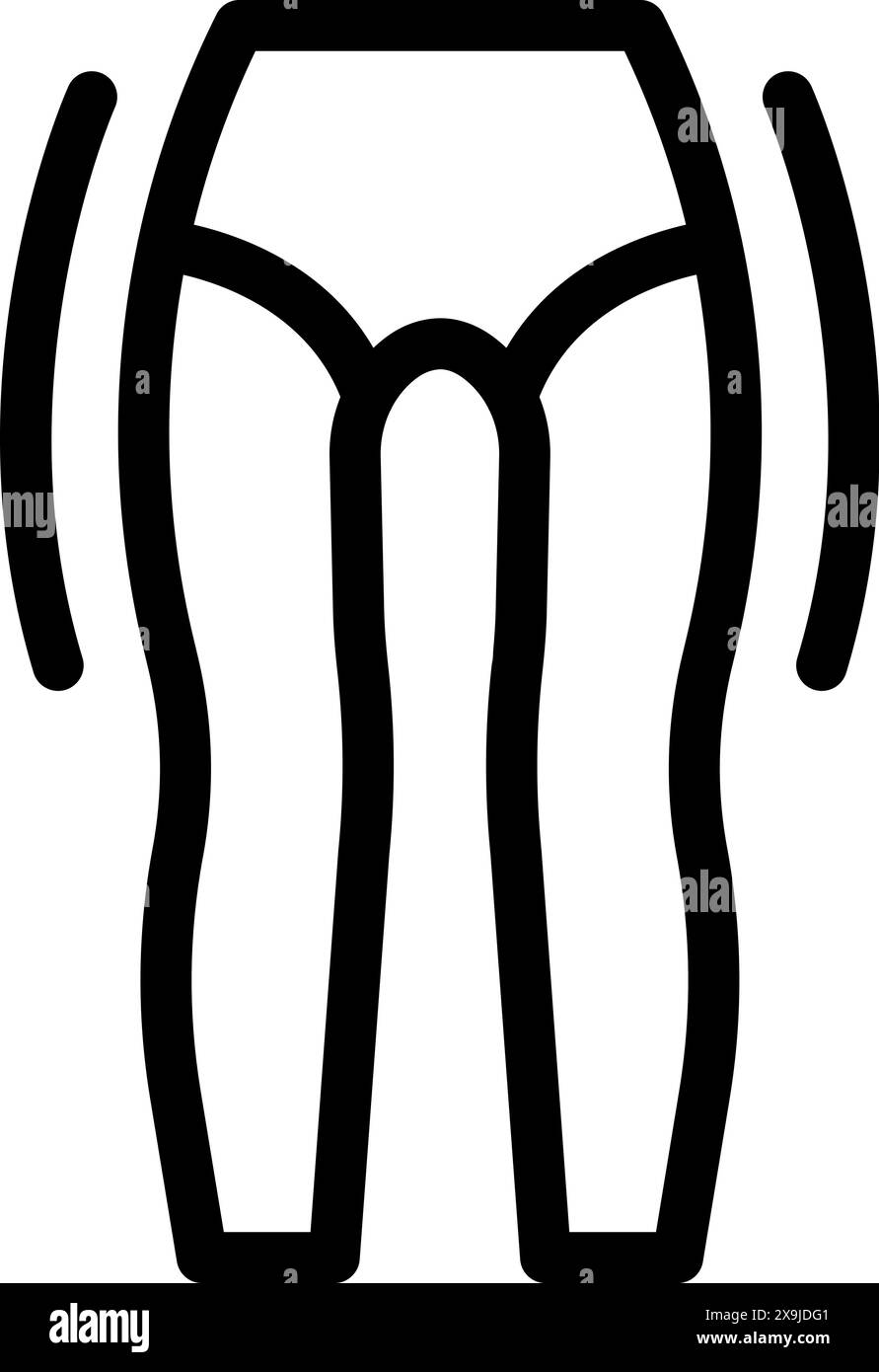 Black line icon representing slimming and weight loss success with ...