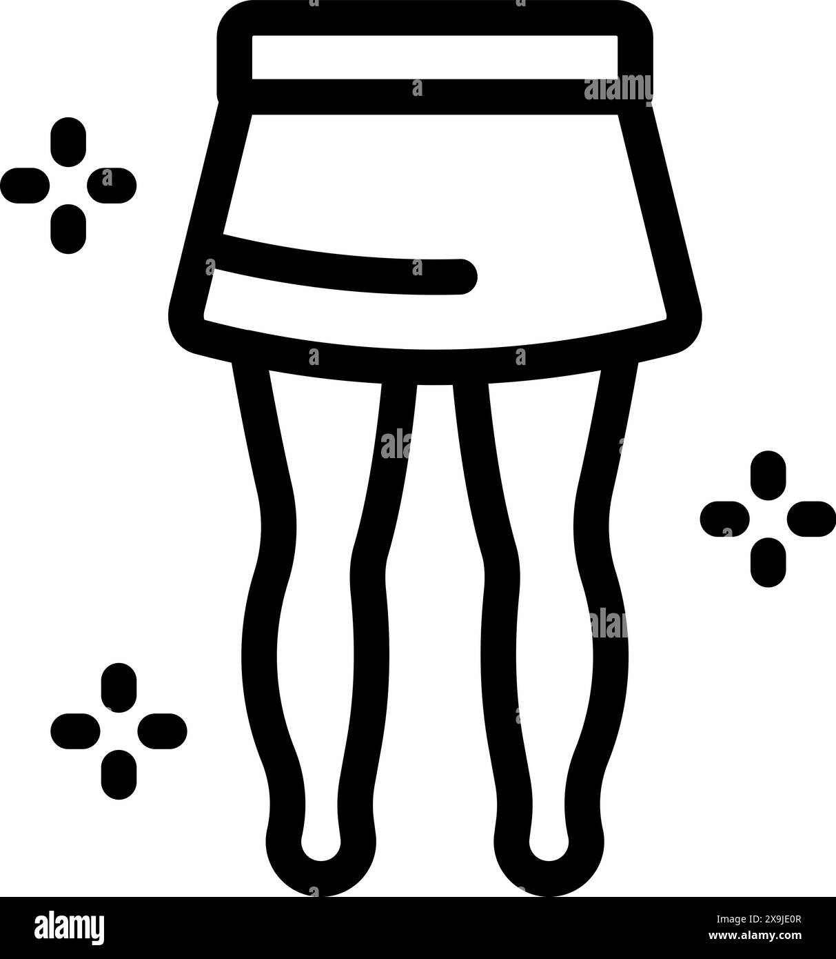 Black and white vector illustration of a woman's skirt and legs in a ...