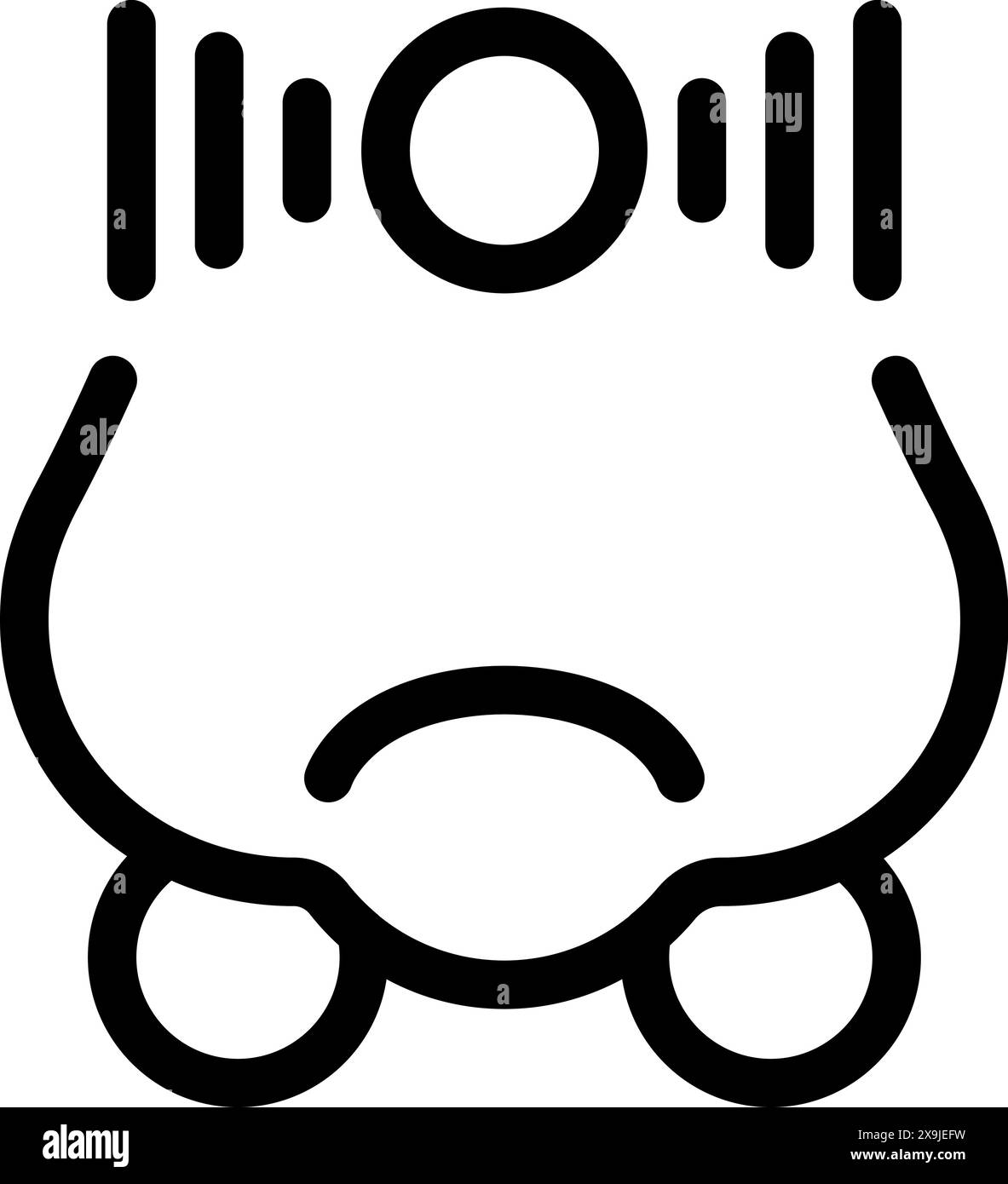 Black and white line art illustration of a simple lyre icon, perfect ...